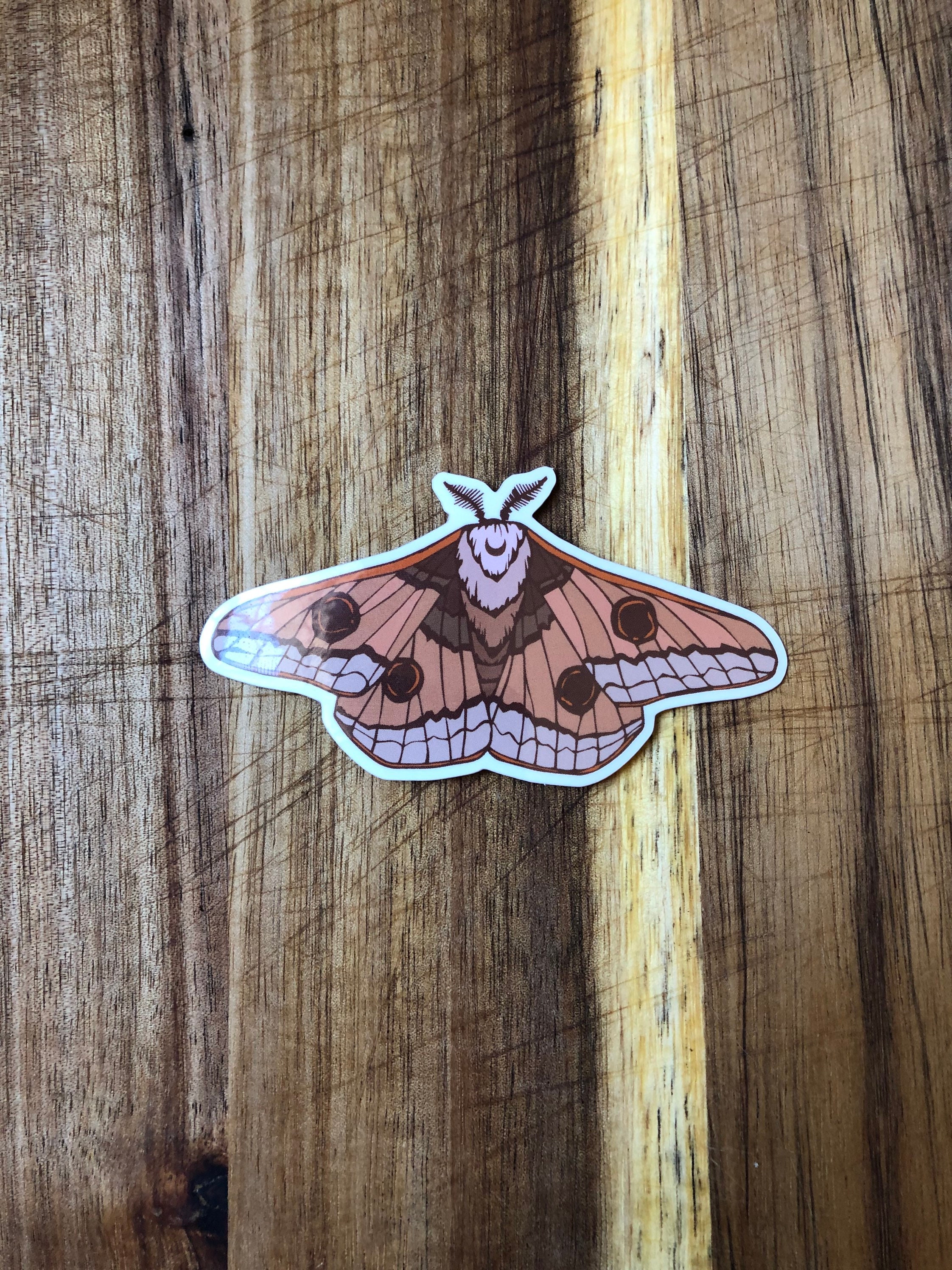 Moth Sticker, Moth, Butterfly sticker, rust, orange, stickers, vinyl ...