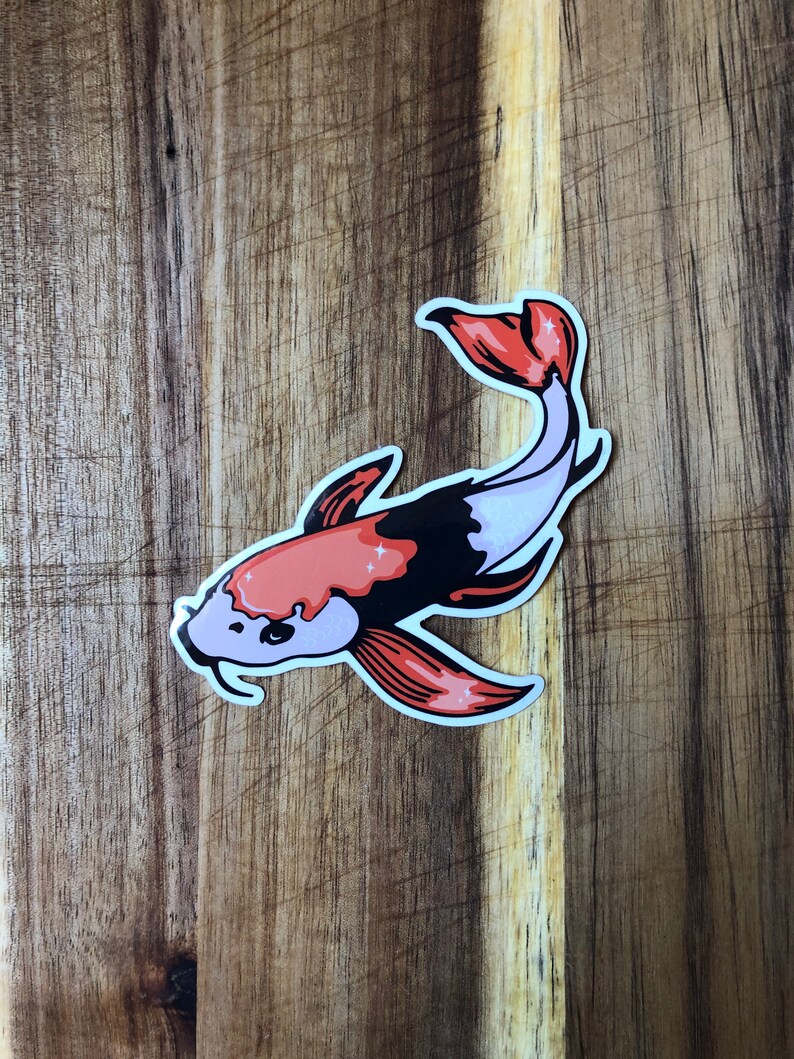 Koi Fish Sticker Vinyl Sticker Laptop Decal Animal Nature - Etsy