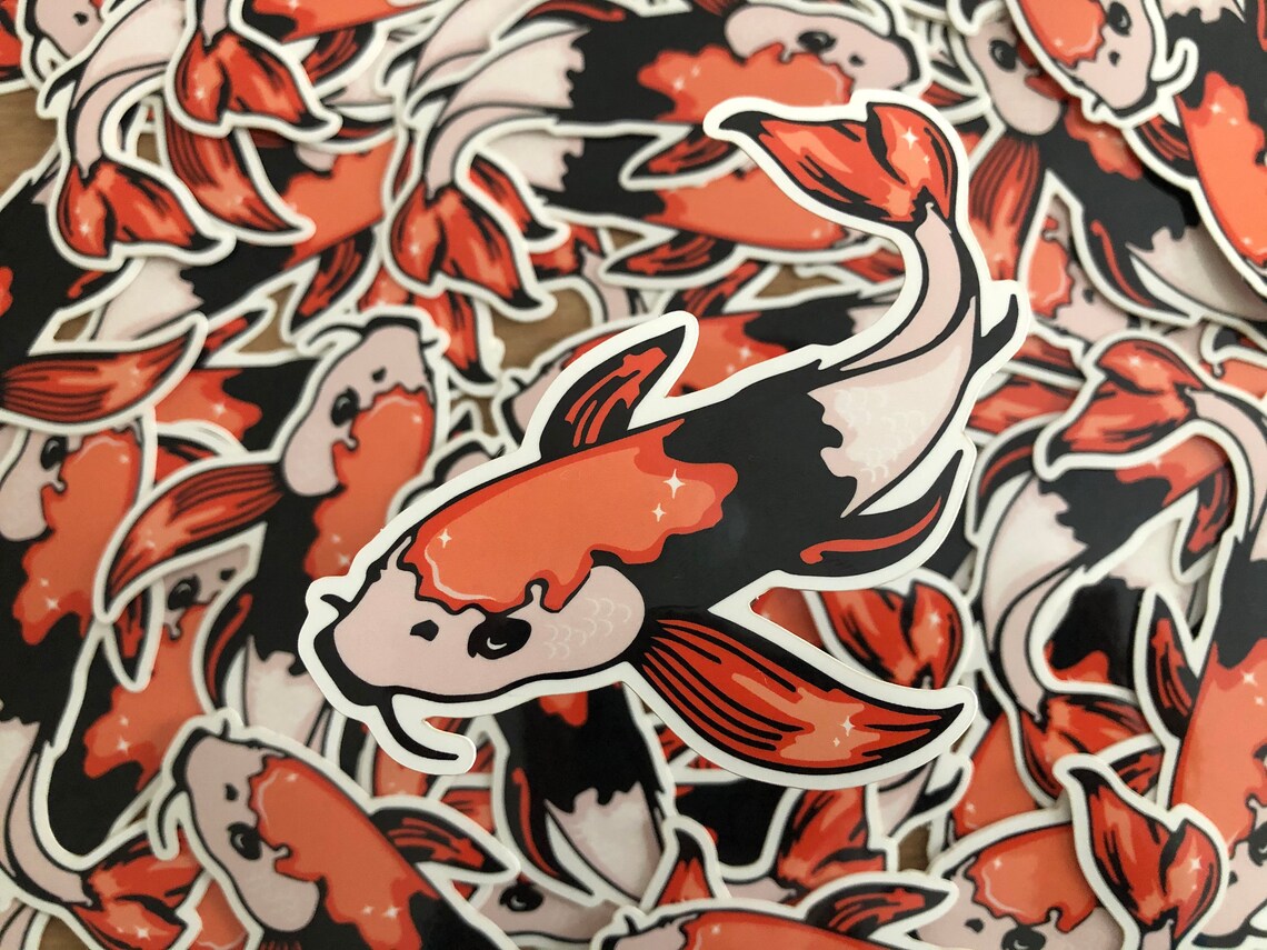 Koi Fish Sticker Vinyl sticker laptop decal animal nature | Etsy