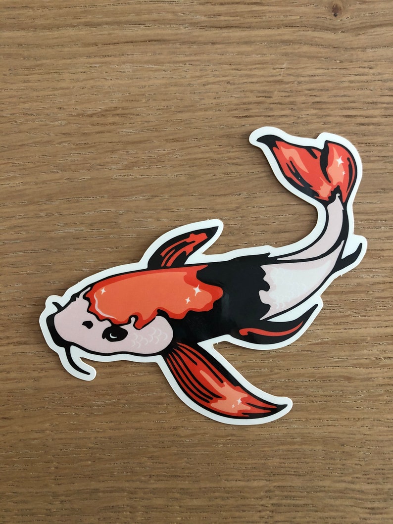 Koi Fish Sticker Vinyl Sticker Laptop Decal Animal Nature - Etsy