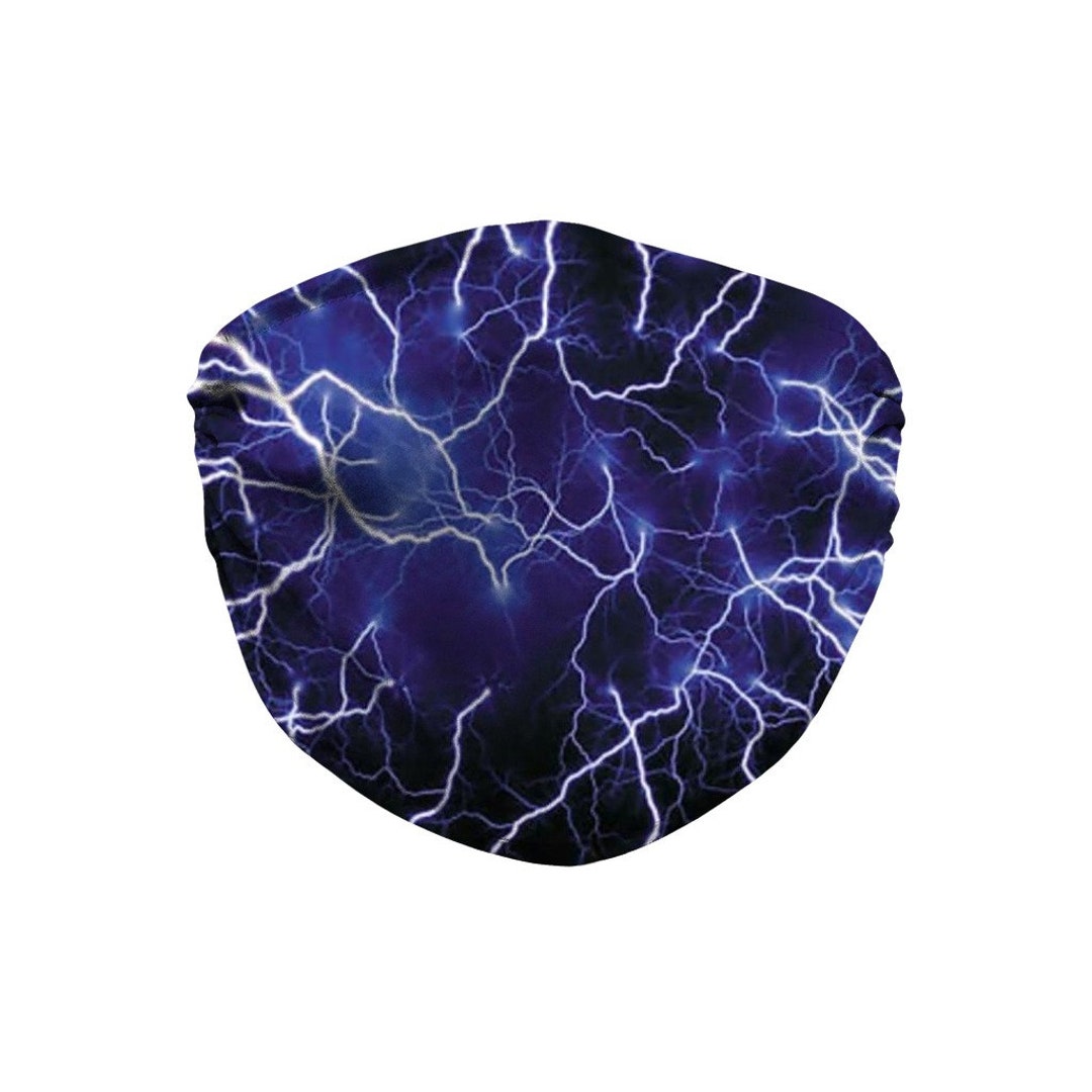 Blue Lightning Face Mask - Etsy