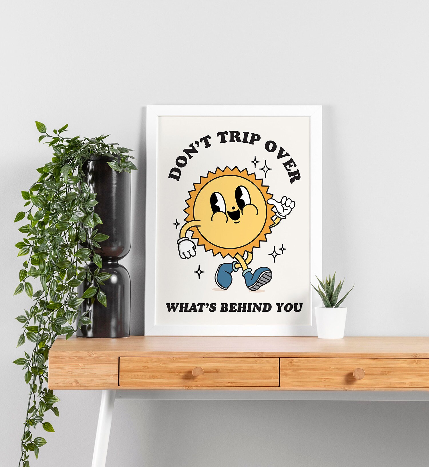 Retro Poster Don't Trip Over What's Behind You Wall - Etsy
