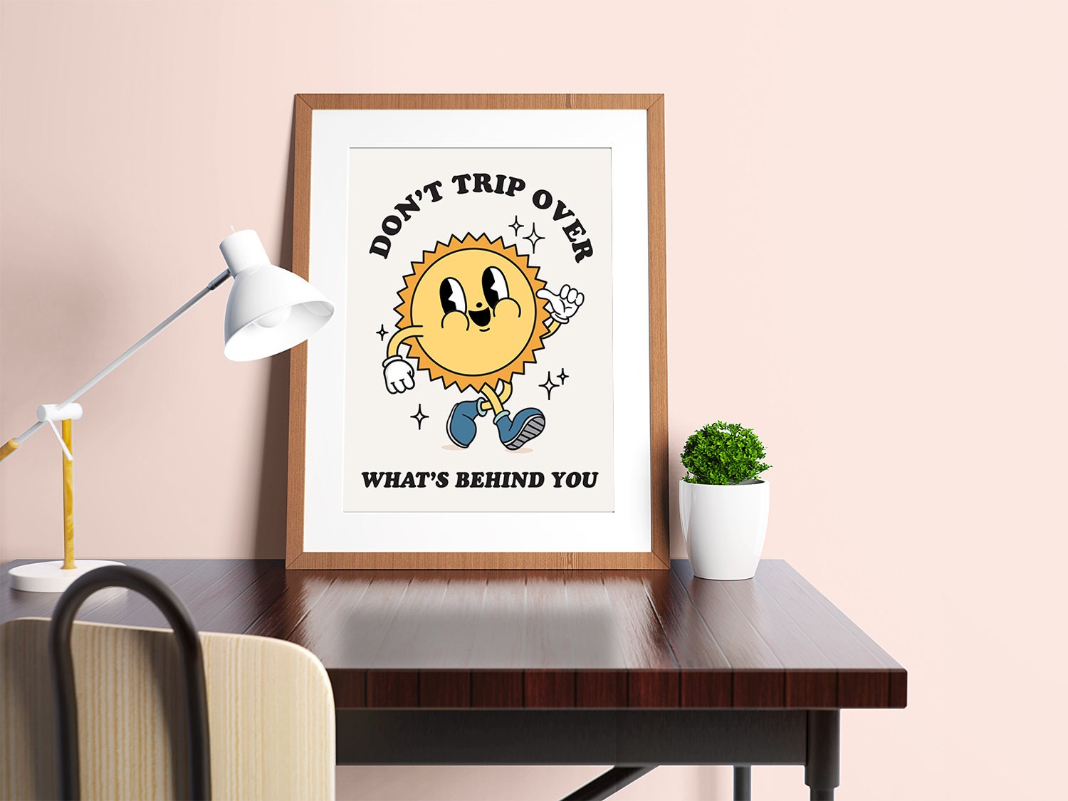 Retro Poster Don't Trip Over What's Behind You Wall - Etsy