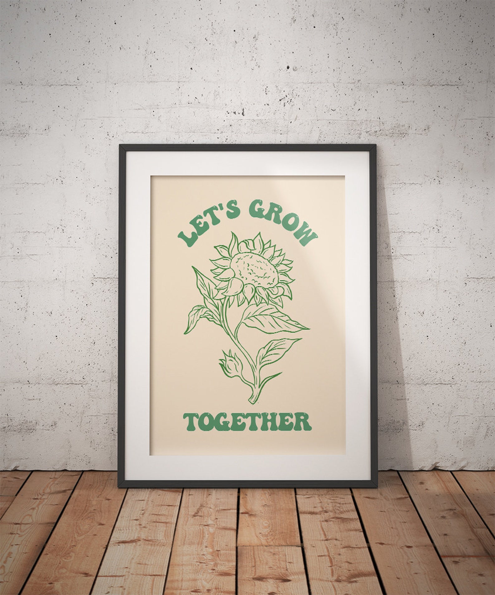 Let's Grow Together Wall Decor Art Print Retro Aesthetic - Etsy