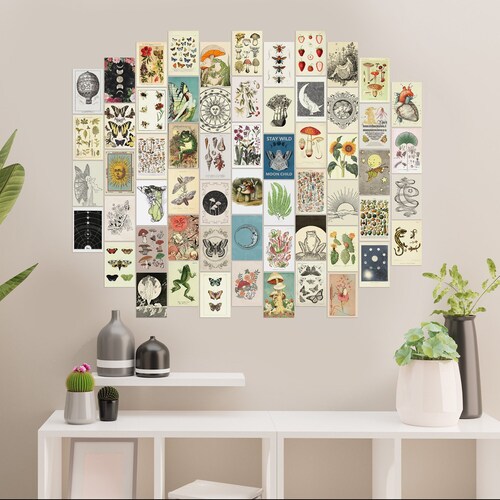 100 Printed 4x6 Wall Collage Kit Vintage Flowers Photo Wall Etsy