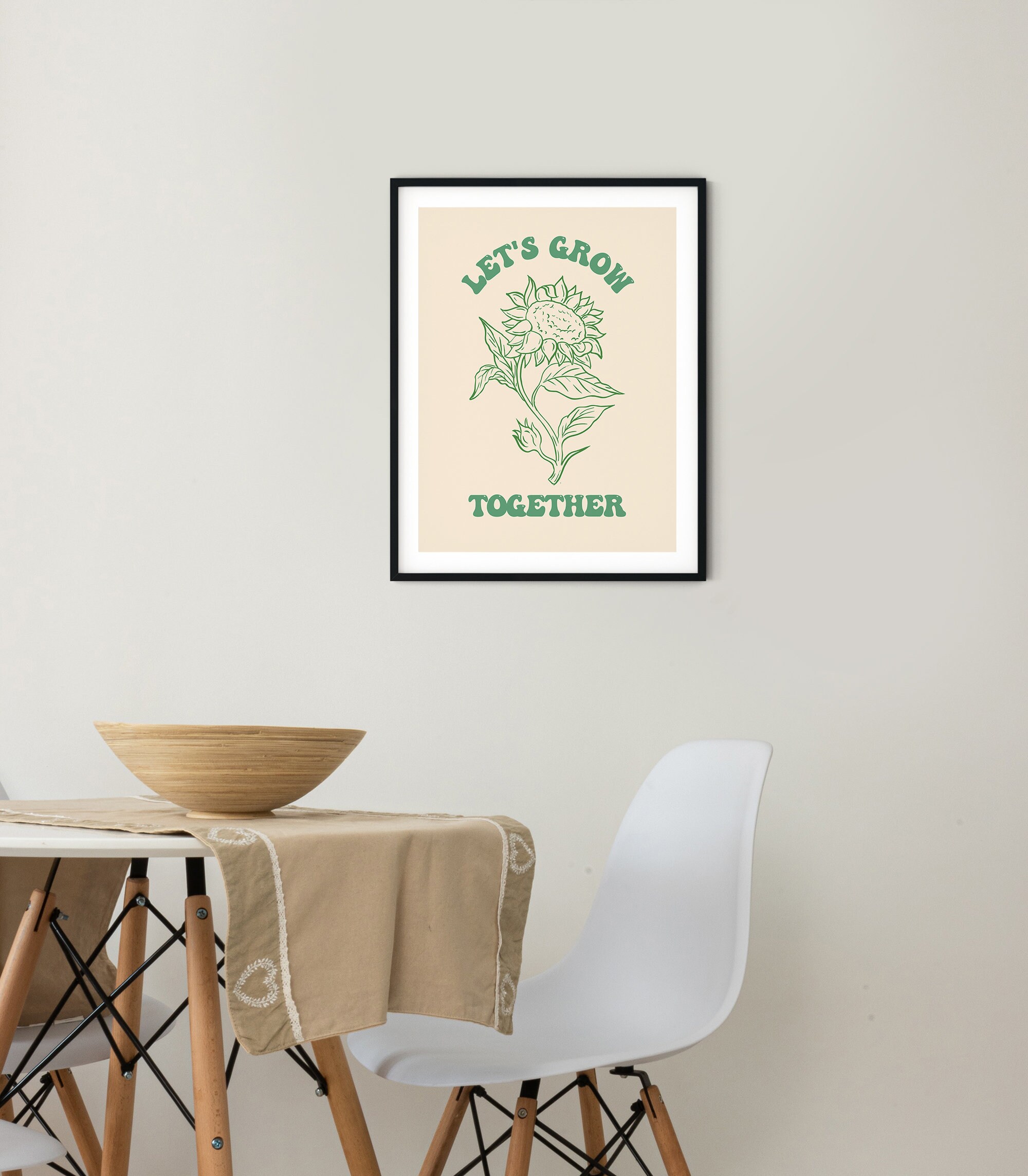 Let's Grow Together Wall Decor Art Print Retro Aesthetic - Etsy