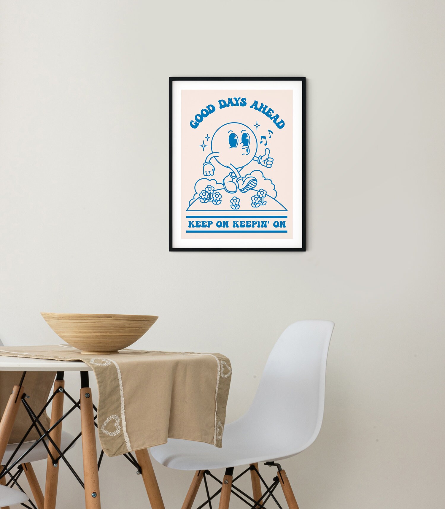 Retro Poster Good Days Ahead Wall Art Print Positive Quote - Etsy