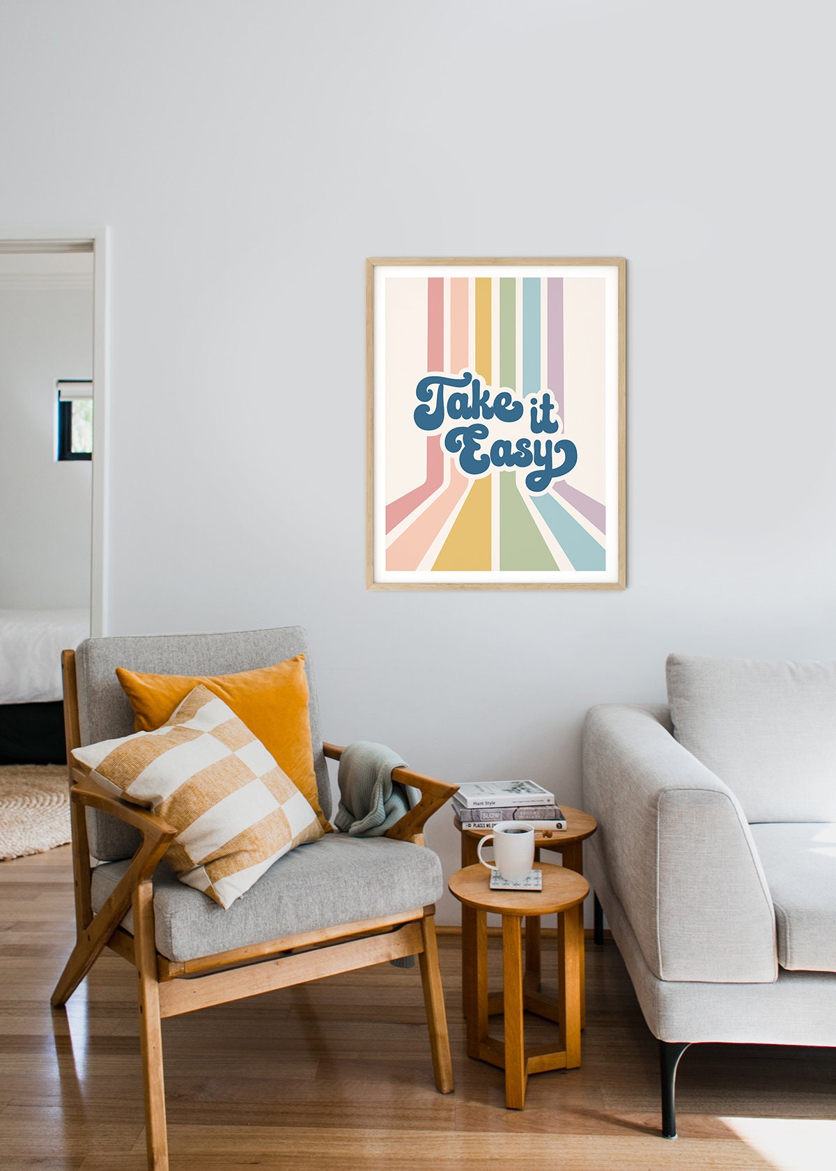 Take It Easy Wall Decor Art Print Retro Aesthetic Poster 70s | Etsy