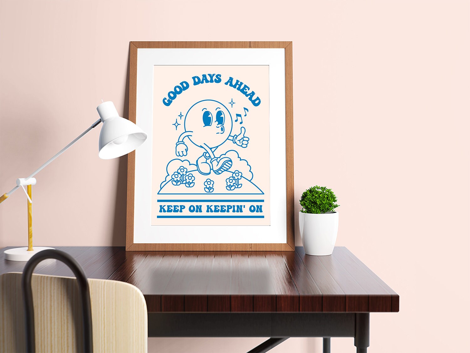 Retro Poster Good Days Ahead Wall Art Print Positive Quote - Etsy