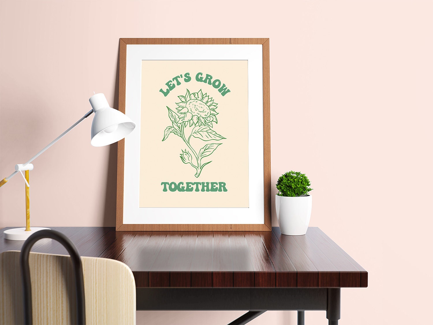 Let's Grow Together Wall Decor Art Print Retro Aesthetic - Etsy