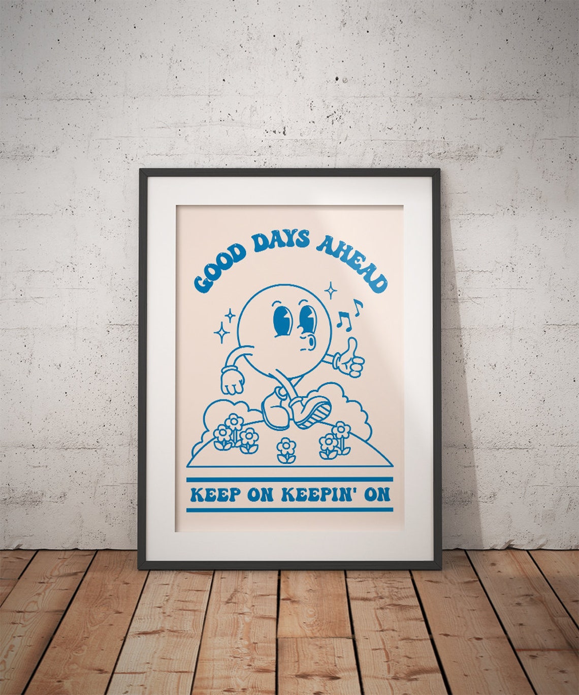 Retro Poster Good Days Ahead Wall Art Print Positive Quote - Etsy