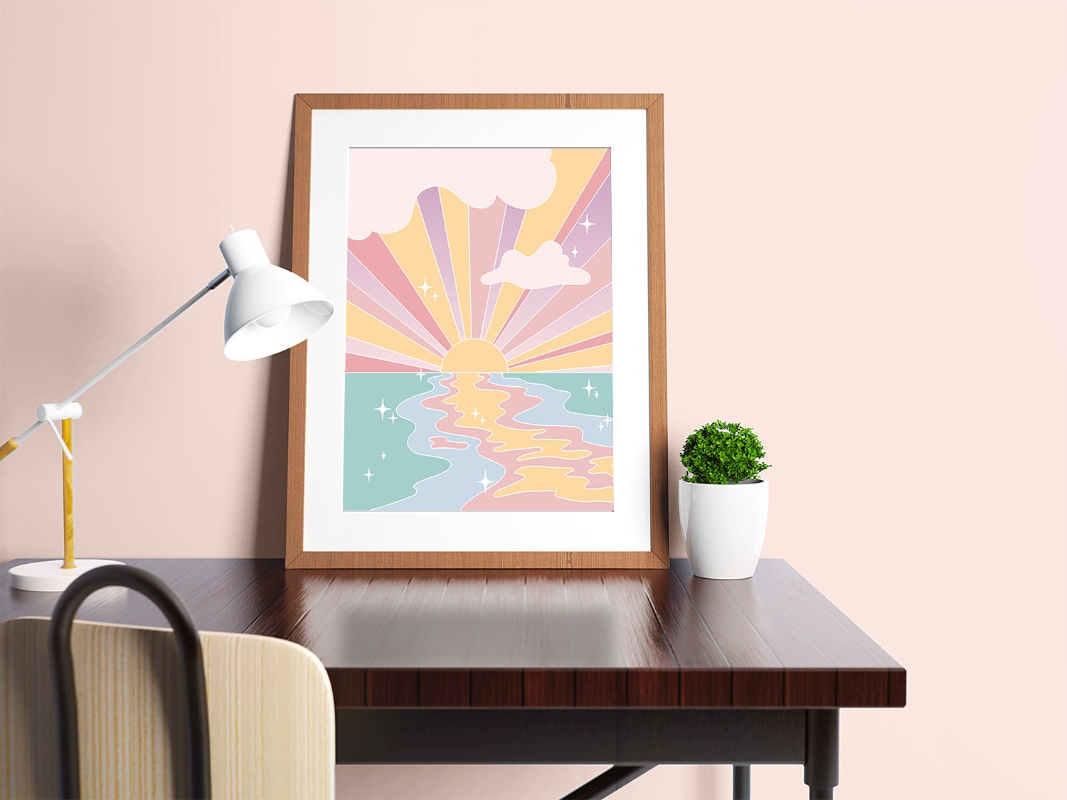 Pastel Sunset Poster Aesthetic Poster Sun Rays Beach Print - Etsy