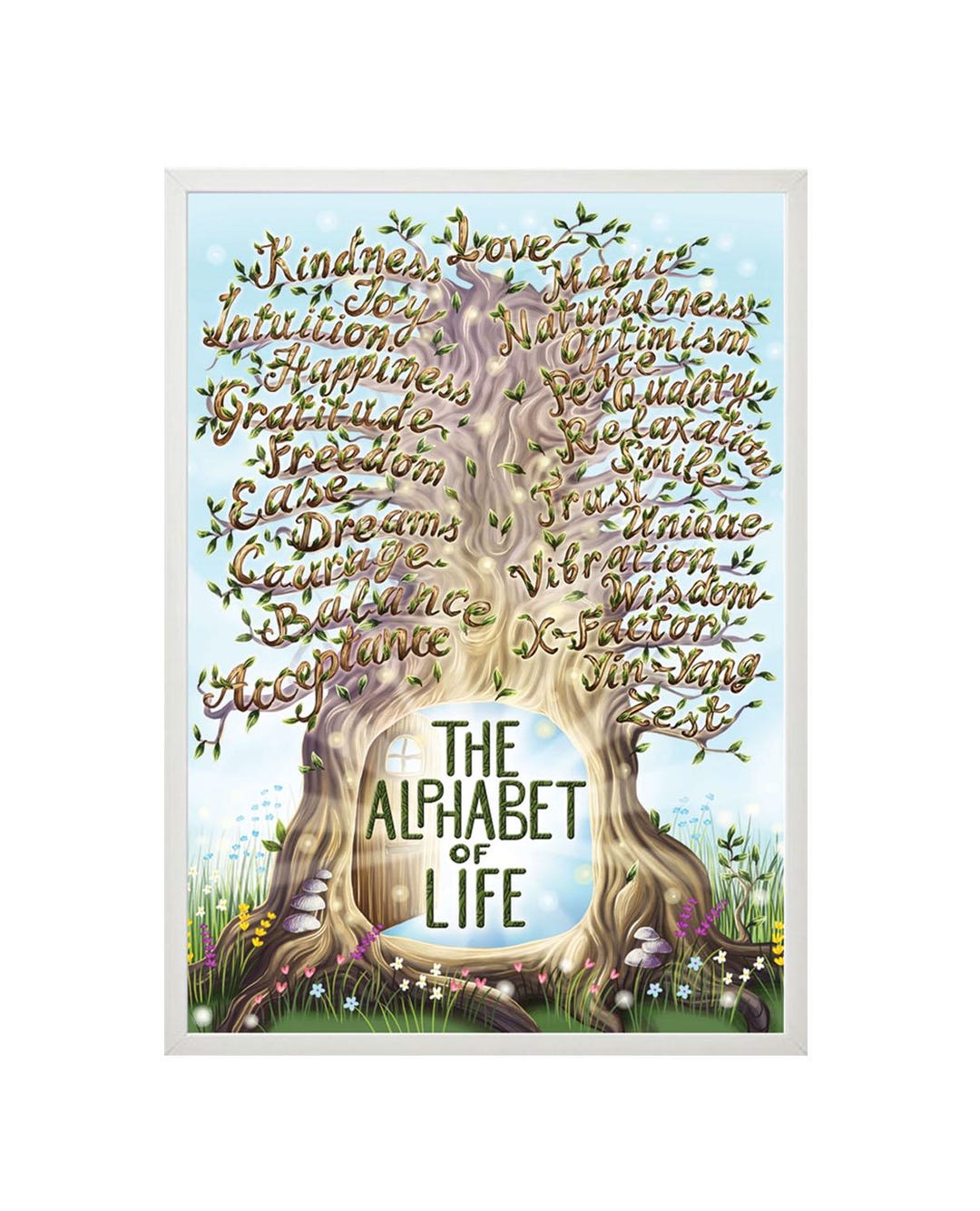 Alphabet of Life Wall Art With FREE EBOOK Positive Affirmation Words ...