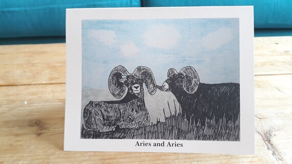 Aries and Aries Card/ Aries and Aries/ Aries/ Aries Card/ | Etsy
