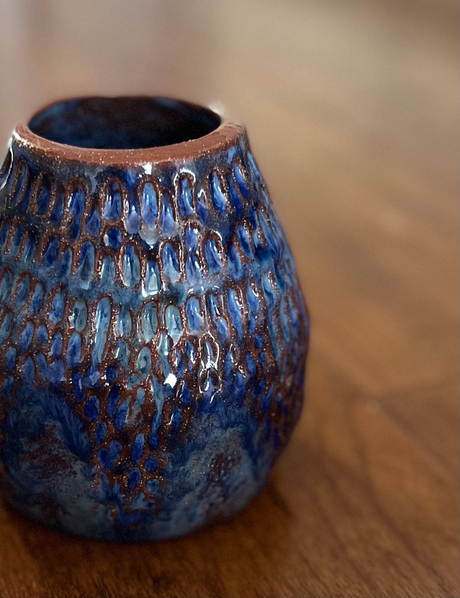 Small Blue Green Ceramic Pottery Vase - Etsy