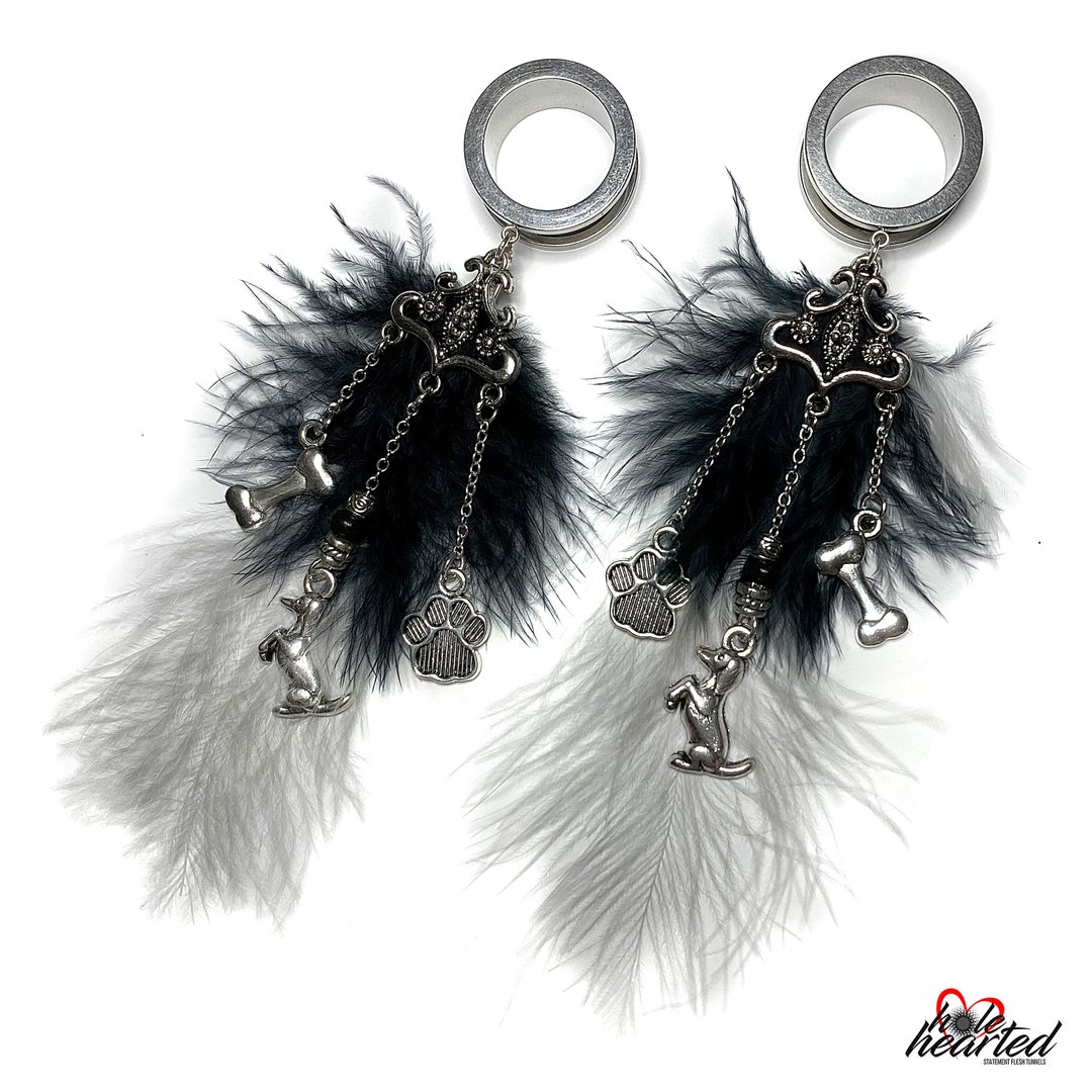 18mm Hecho a mano No. 176 Puppy Dog and Bone Steel Pair Screw Fit ...