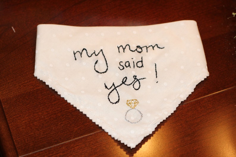 My Mom Said Yes - Dog Bandana Engagement Pet Bandana - Etsy