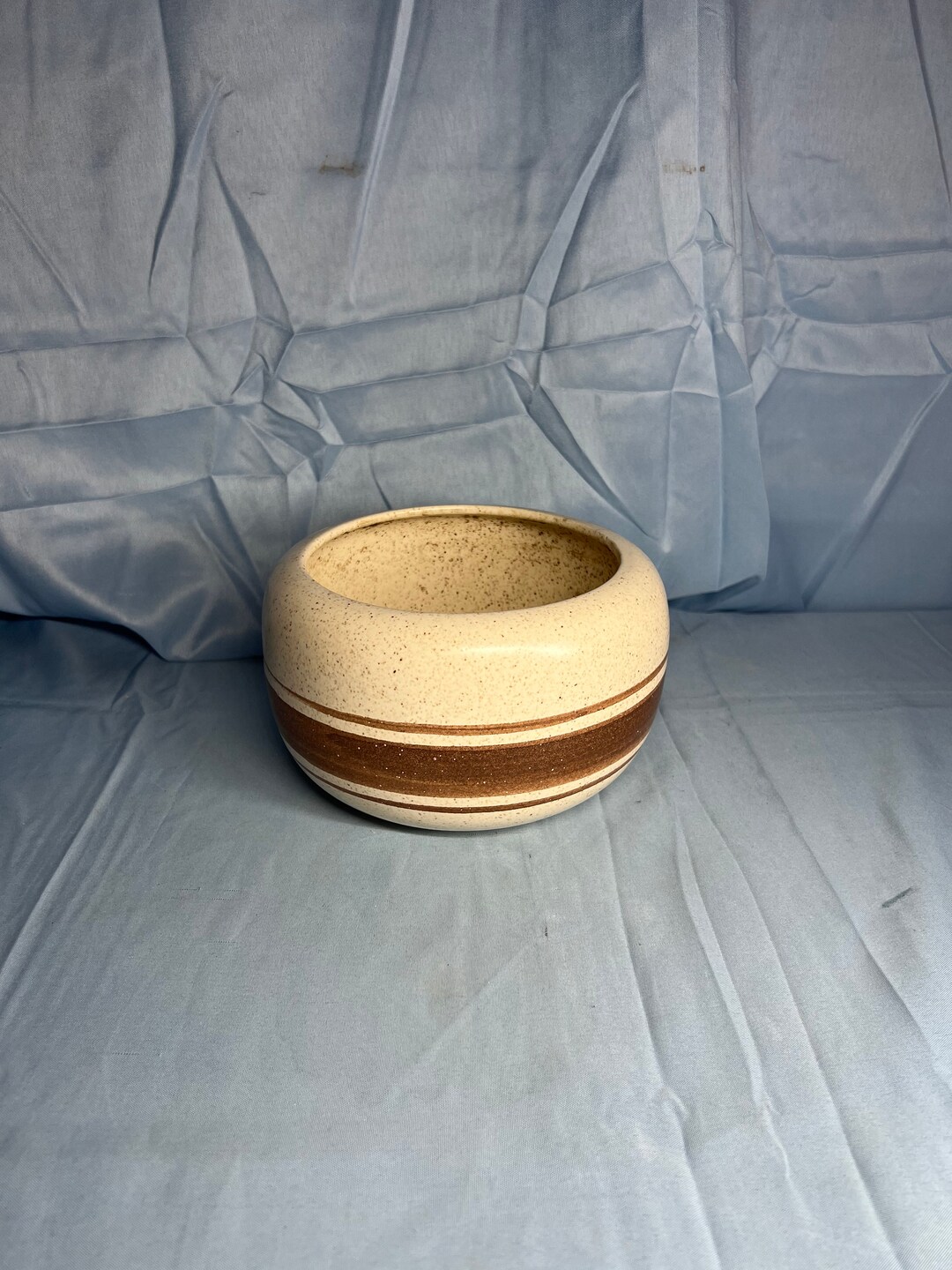 Haeger Designs of Dundee Beige Brown Striped Speckled Pottery Planter ...