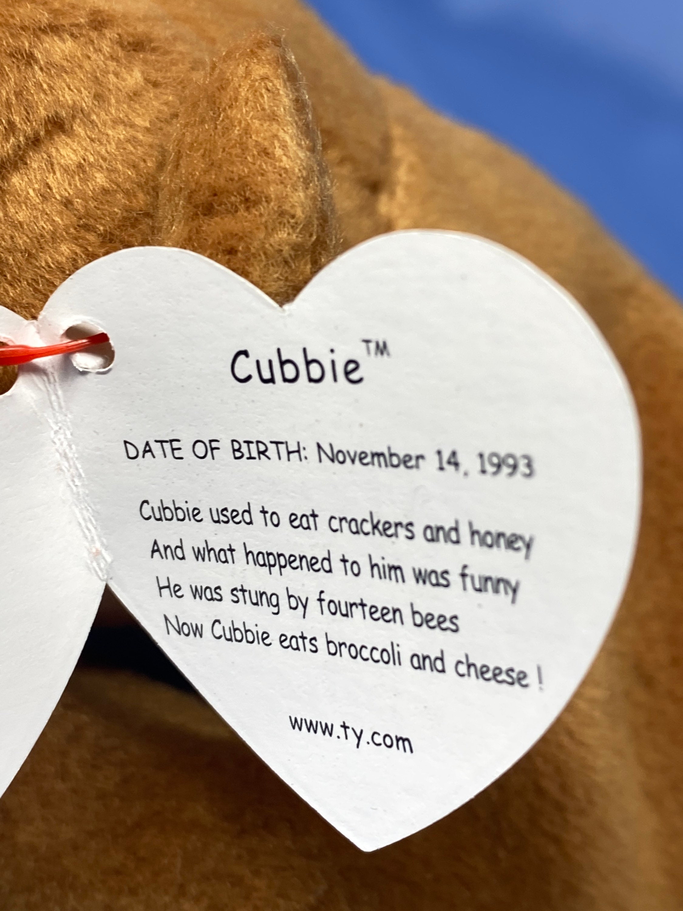 Ty Beanie Babies Cubbie the Bear With Heart-shaped Tag 1993 | Etsy