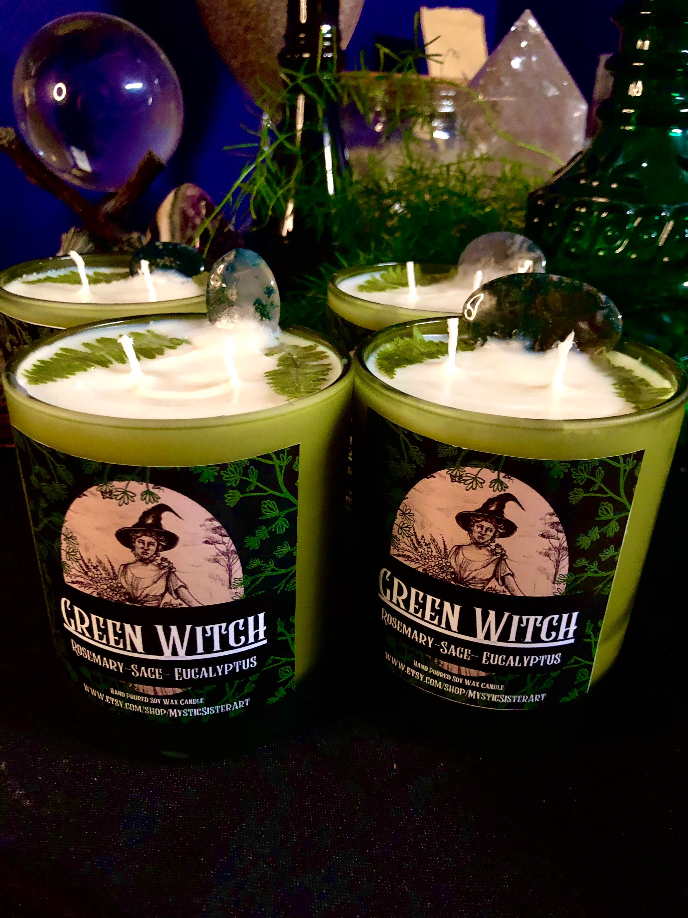 Green Witch Candle Wiccan Candle Fall Candle Garden Candle | Etsy