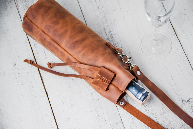 Leather Drink Bottle Holderleather Water Bottle Carrierwine - Etsy