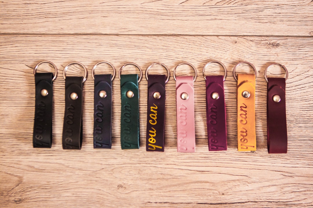 Personalized Leather Keychain Long,key Fob Wristlet,key Ring Men ...