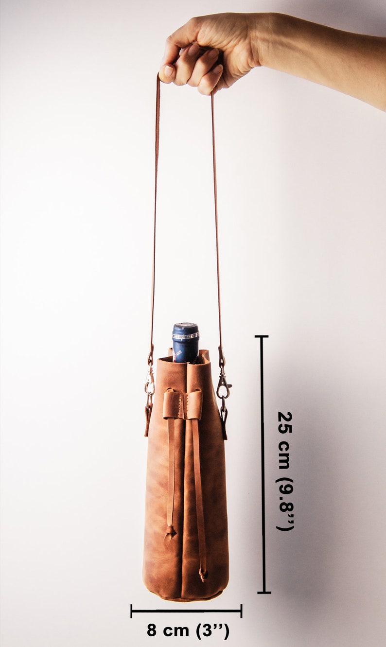 Leather Drink Bottle Holderleather Water Bottle Carrierwine - Etsy