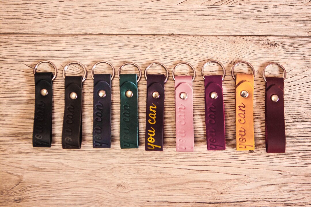 Personalized Leather Keychain Long,key Fob Wristlet,key Ring Men ...