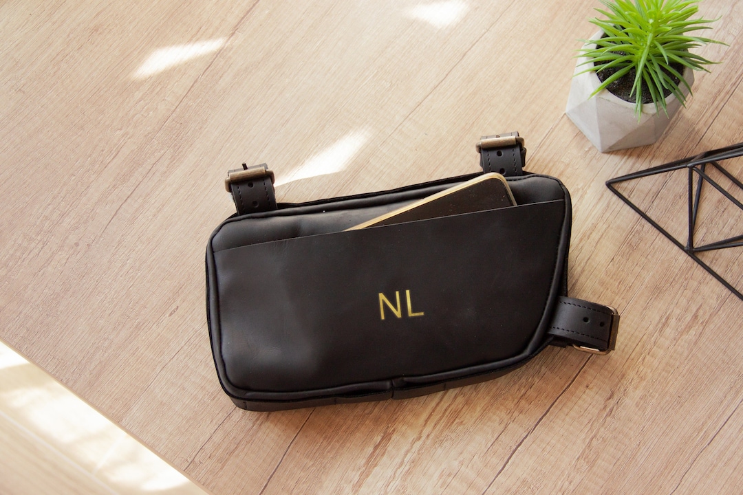 Leather Bike Frame Bag Forward, Custom Bike Frame Bag, Bike Frame Bag ...