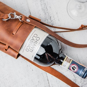 Leather Drink Bottle Holder,leather Water Bottle Carrier,wine Bottle ...