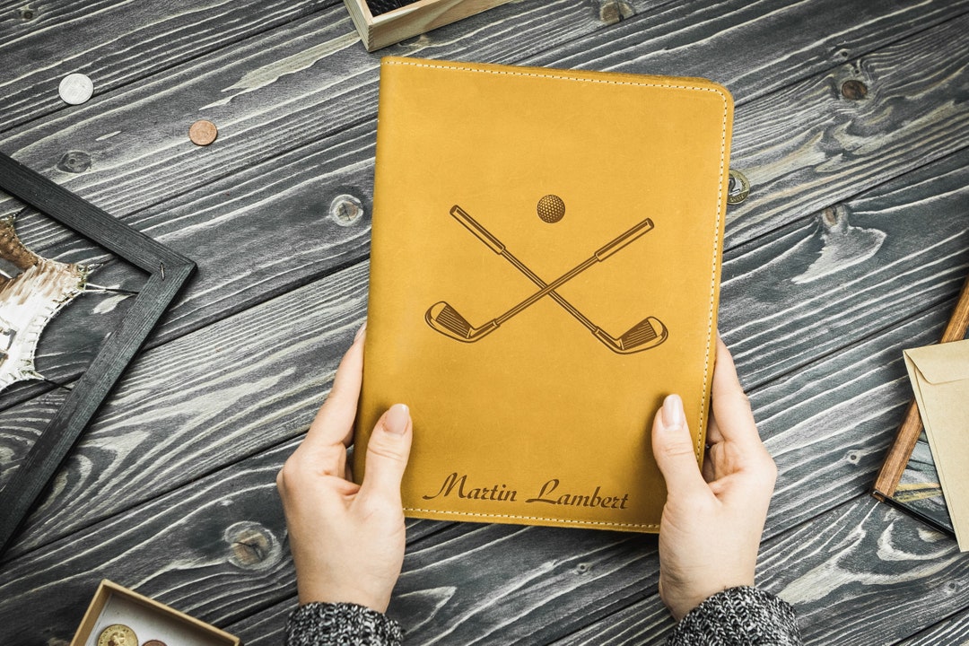 Leather Golf Notebook, Custom Golf Log Book, Personalized Golf Gifts ...
