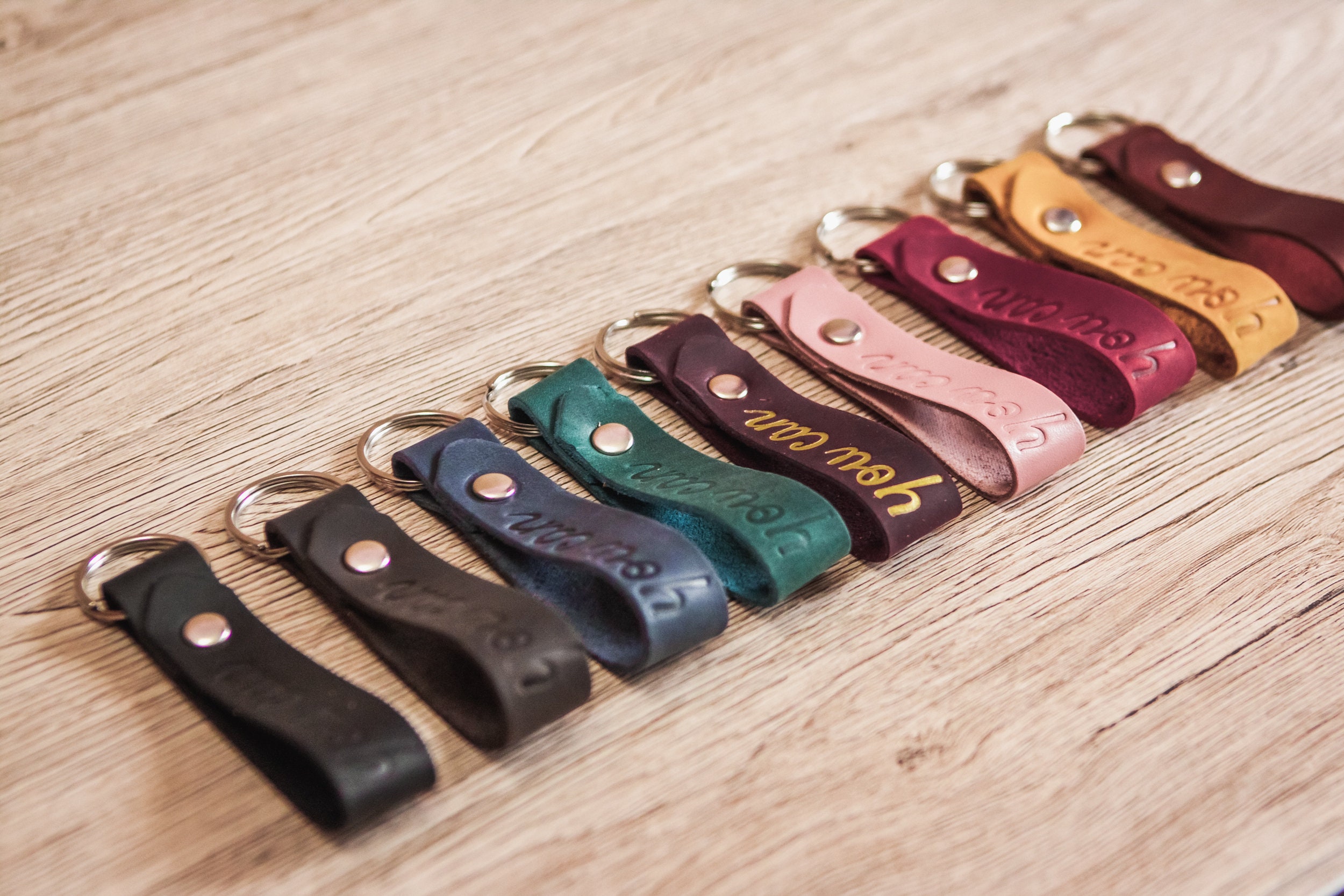 Personalized Leather Keychain for Womencustom Name Key - Etsy