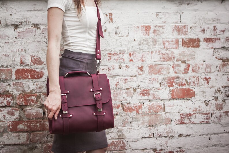 Leather Satchel Bag for Women, Leather Crossbody Satchel Bag, Laptop ...