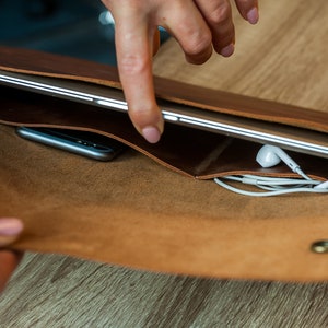 Leather Document Holder, Leather Paper Portfolio, A4 Document Organizer ...