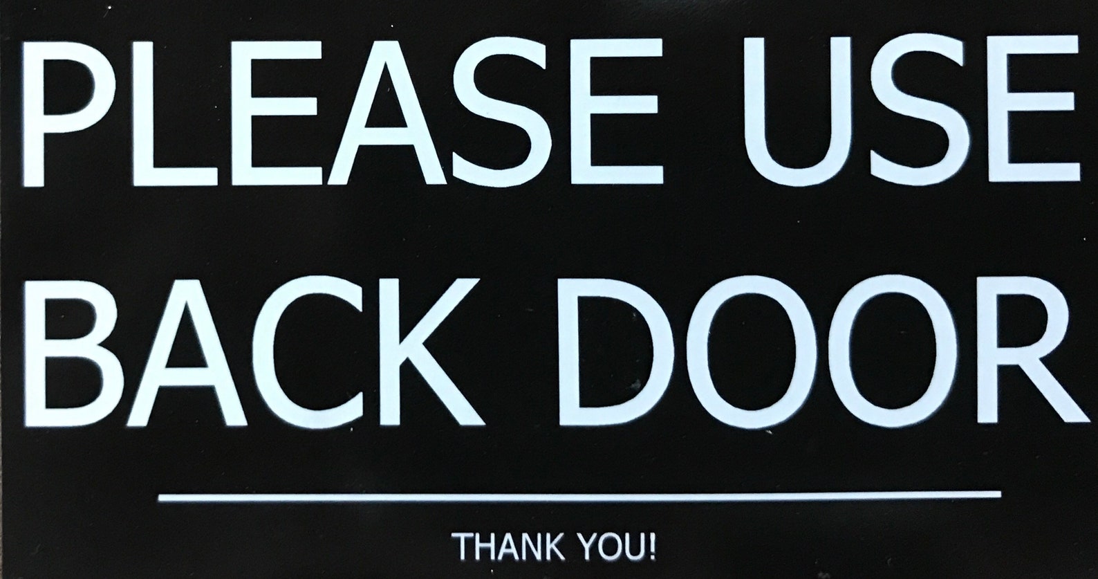 Magnet - Please Use Back Door (black) - Etsy