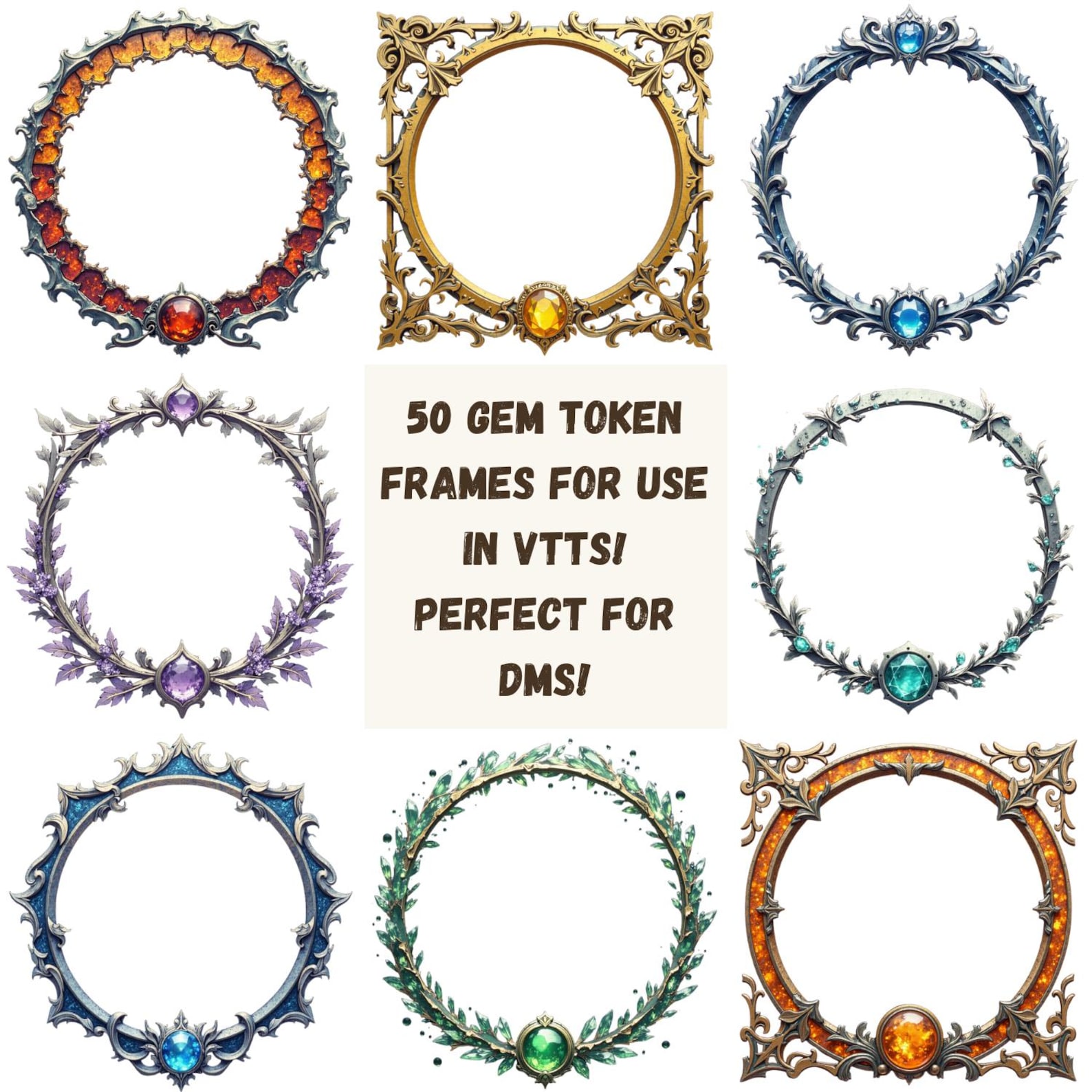 Fantasy Game Token Frame, RPG Portrait D&D Pathfinder Character ...