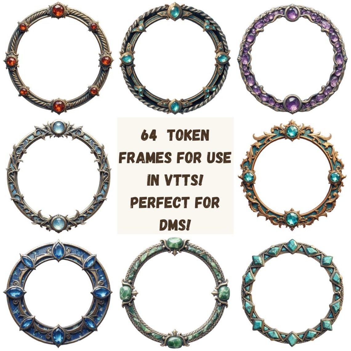 Fantasy Token Frame Pack: RPG Character Portrait Borders (digital ...