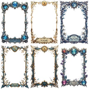 Tarot Card Frames: Transparent Pngs for DIY Crafts (digital Download ...