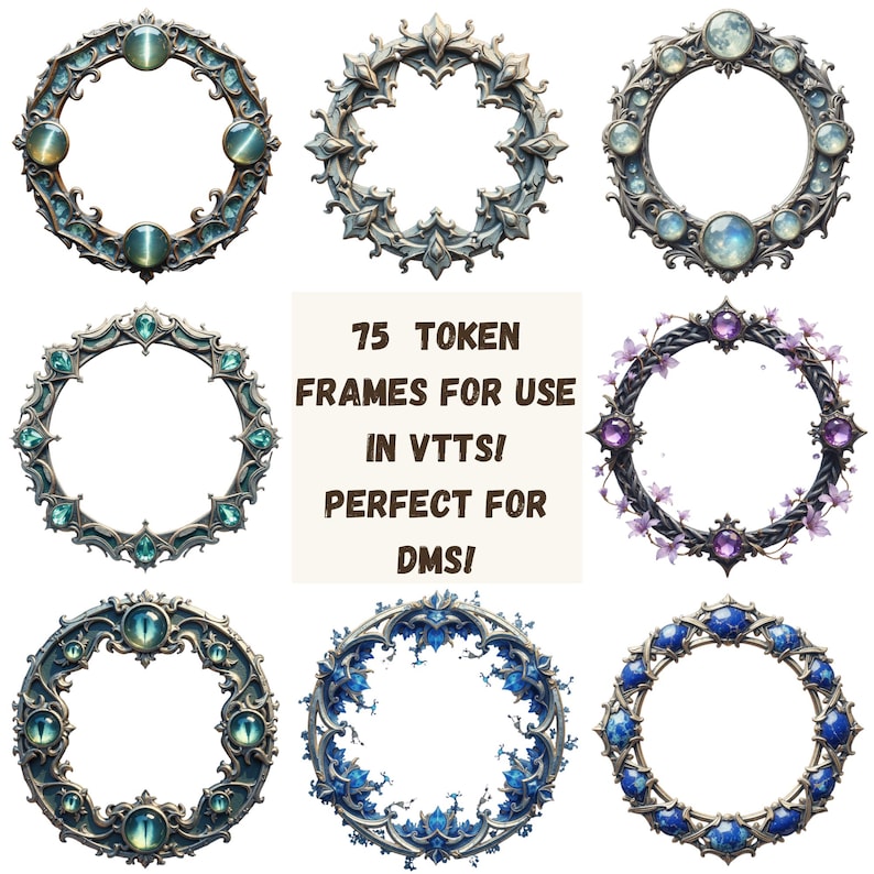 Fantasy Token Frame: RPG Portrait Borders for VTT (PNG Digital Download 2048x2048px ) - Etsy