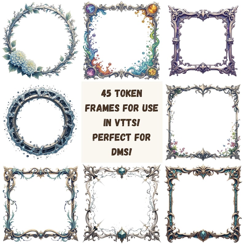 Fantasy RPG Token Frames: Dnd, Pathfinder VTT Borders (digital Download ...
