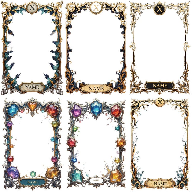 Tarot Card Frames: Transparent Pngs for DIY Crafts (digital Download ...