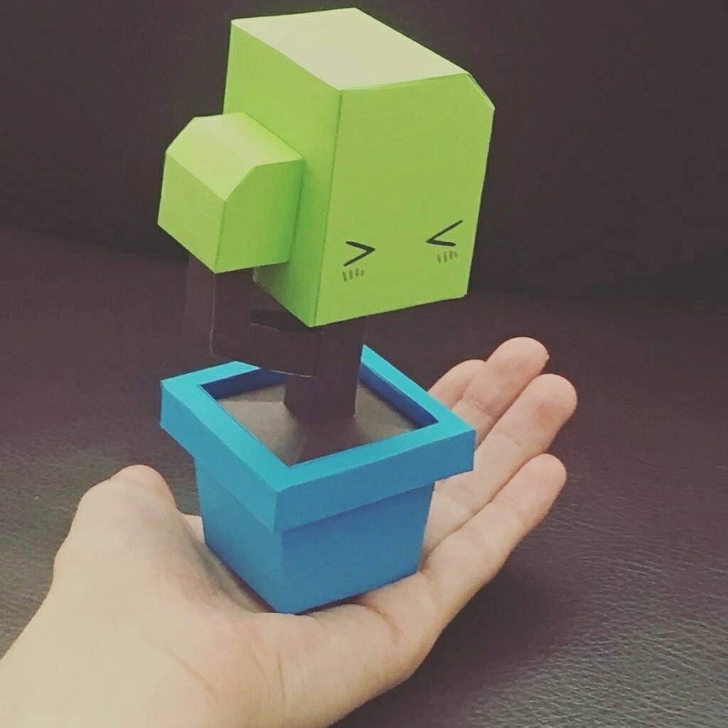 Papercraft Cube Plant, Papercraft Cube Plant, Paper Cube Plant, Paper ...