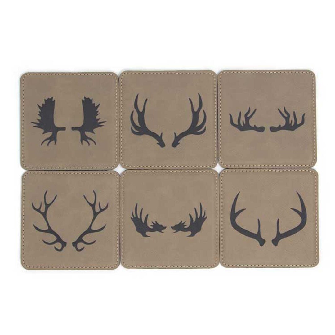 Laser Engraved Antler Coasters, Husband Gift, Boyfriend Gift ...