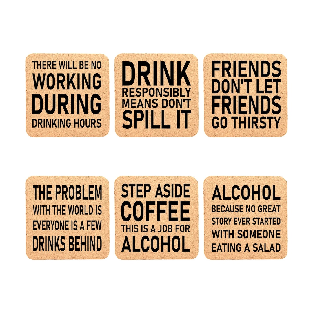 Laser Engraved Funny Drinking Sayings Coasters, Cork Coasters, Husband ...