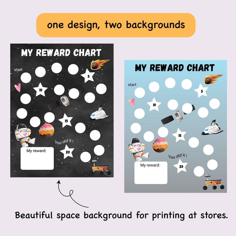 Space Planets Reward Chart for Kids Printable Chore Chart Toddlers ...