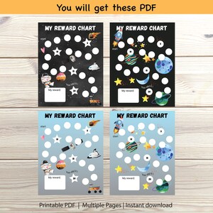 Space Planets Reward Chart for Kids Printable Chore Chart Toddlers ...