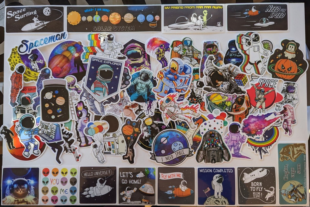 62 Pcs Unique Space Sticker Pack Solar System Planets Earth Saturn ...