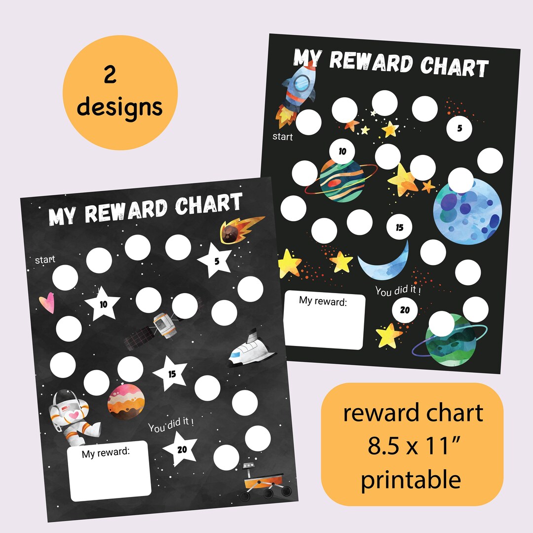 Space Planets Reward Chart for Kids Printable Chore Chart Toddlers ...