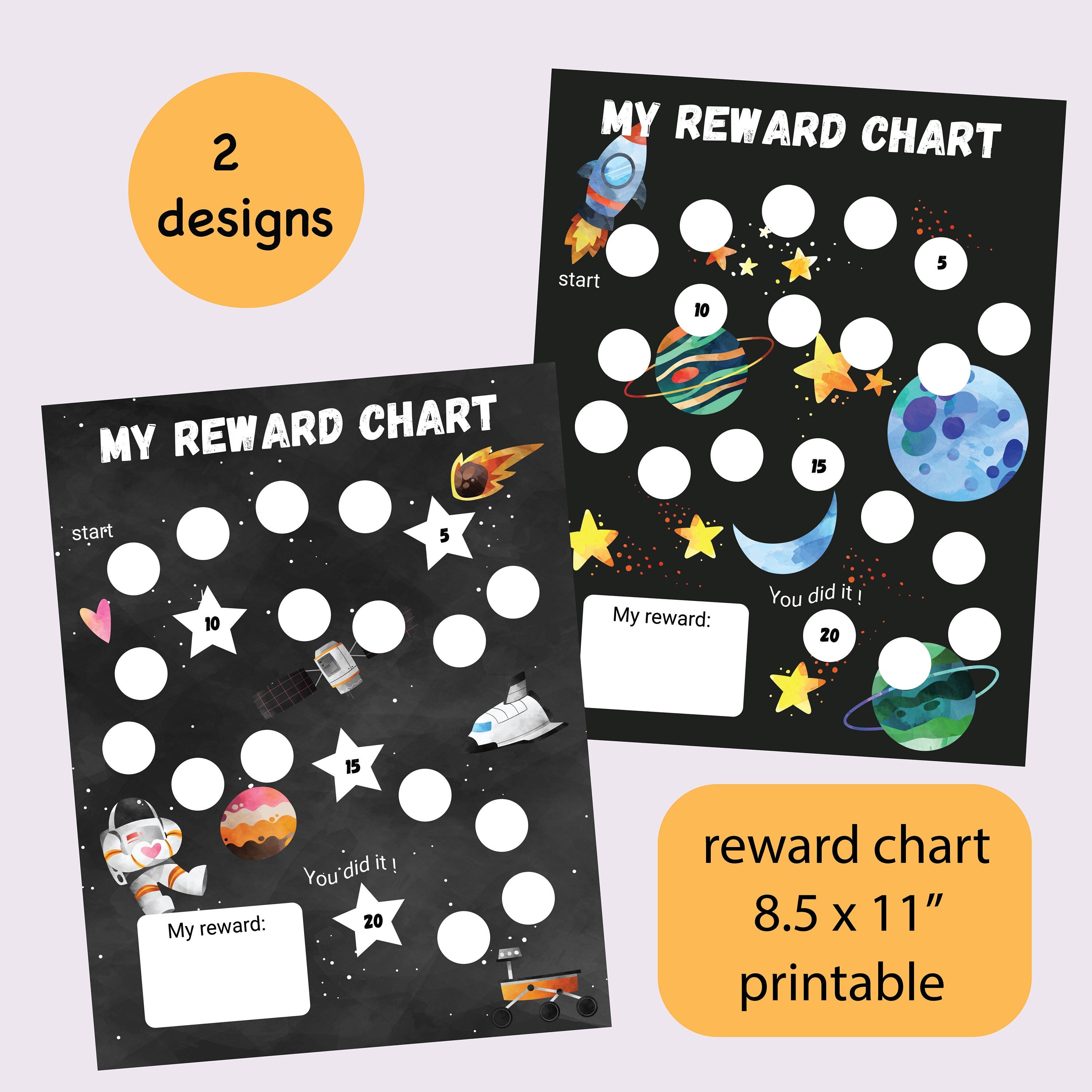 Space Planets Reward Chart for Kids Printable Chore Chart Toddlers ...