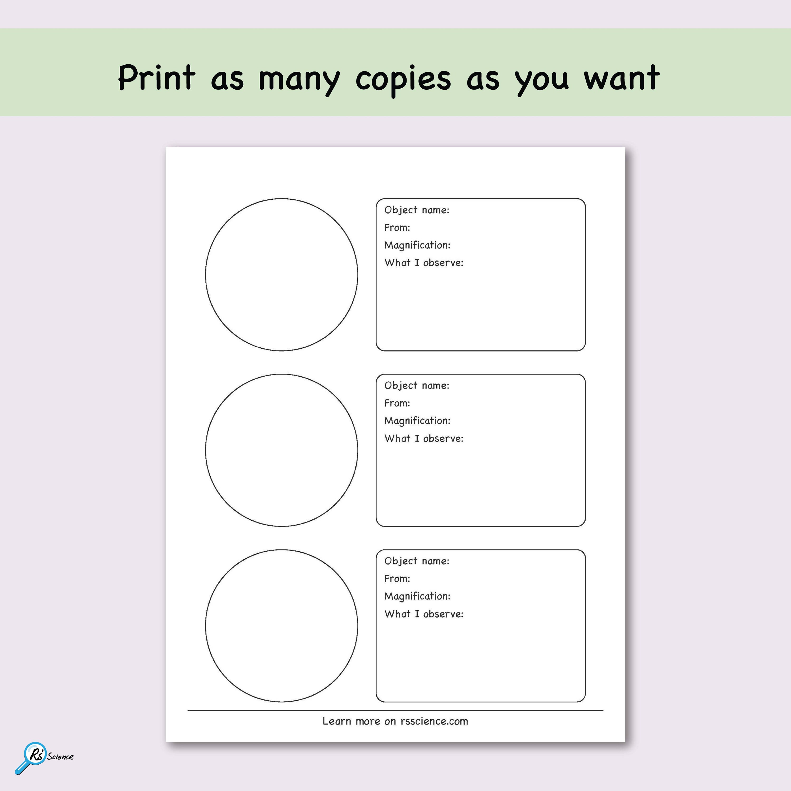 Microscope Notebook Recording Workbook Observation Science Biology ...